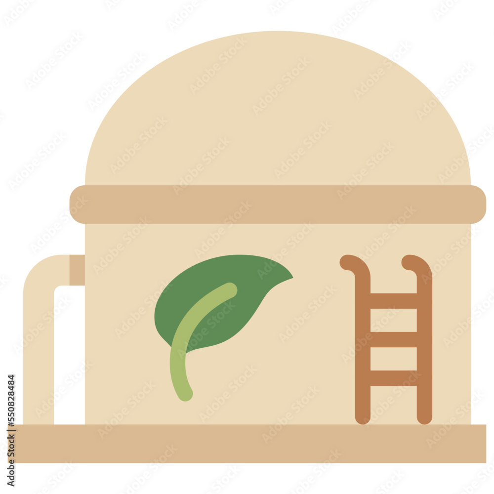 biogas power plant flat icon Stock Vector | Adobe Stock