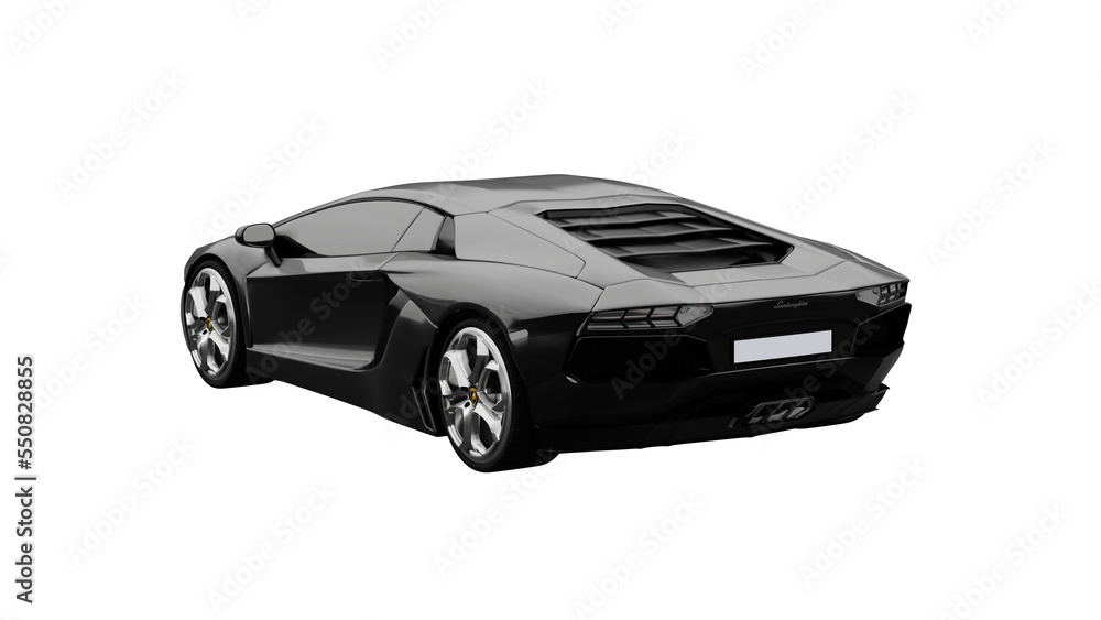 LAMBORGHINI AVENTADOR, 3d rendering of dark grey LAMBORGHINI on ...