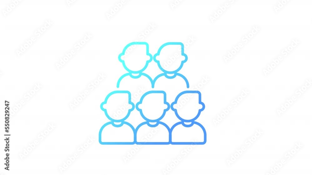 Animated people group gradient icon. Crowd of spectators. Colleagues ...