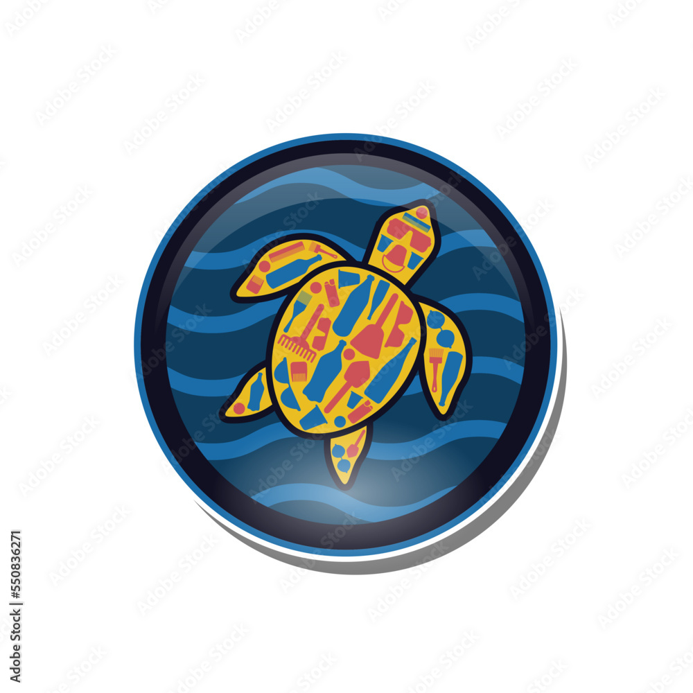 Sea turtle as a logo design. Illustration of a sea turtle as a logo ...