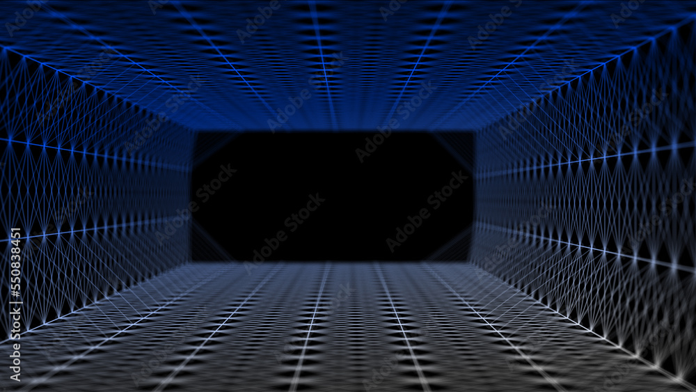Galactic portal with linear connections. Optical illusion of a laser ...
