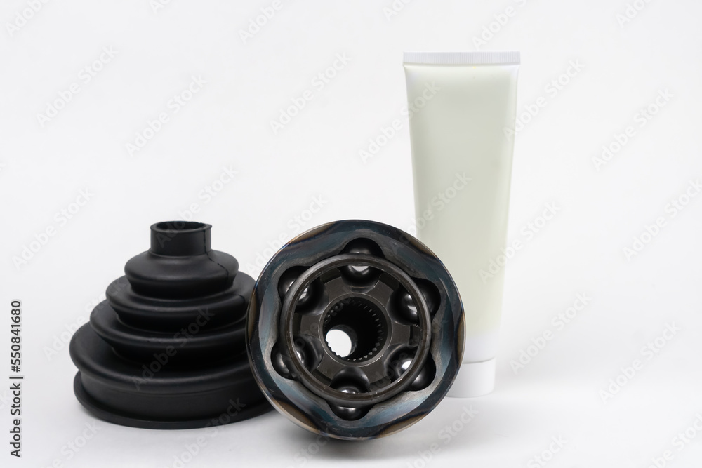 Car CV joint. Drive shaft connection on white background. New constant ...