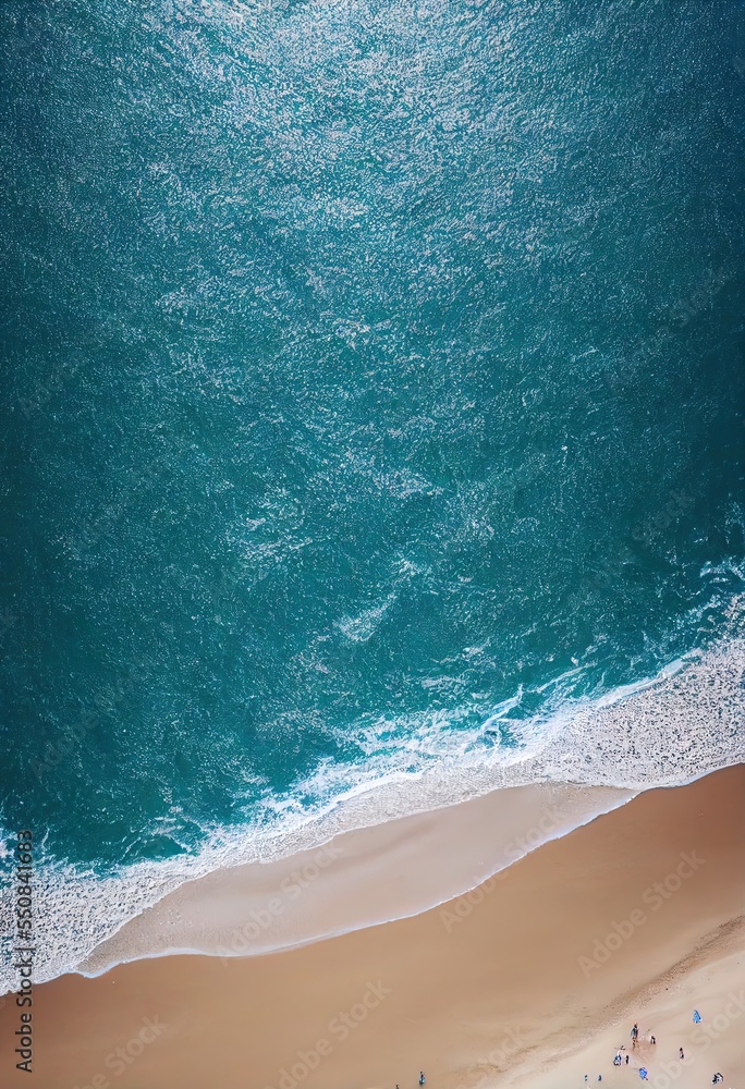 Coast and Beach Sea Line Waves Aerial View - Digital Art, Concept Art ...