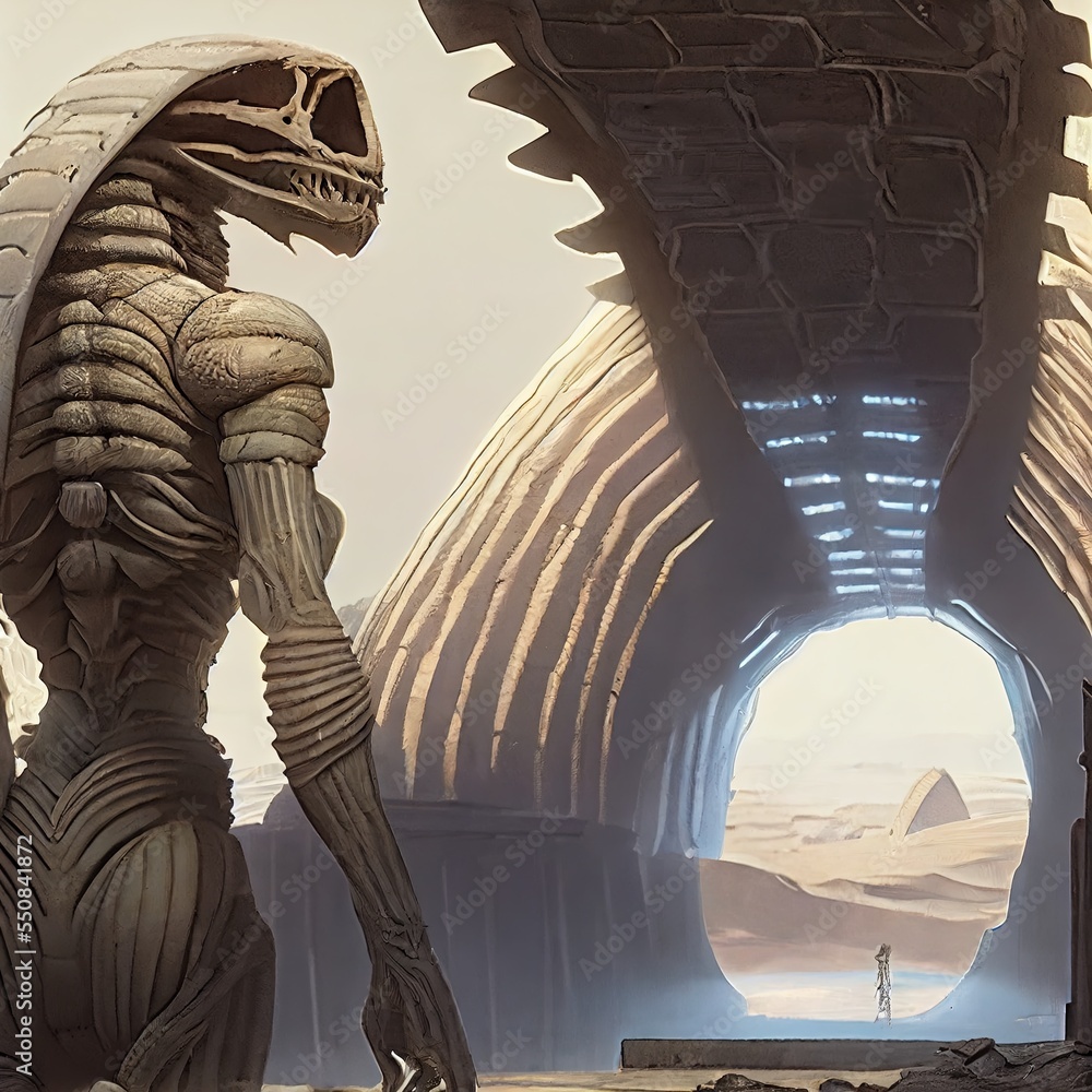 Mummificated Mummy of Alient in an Ancient Tomb - Digital Art, Concept ...