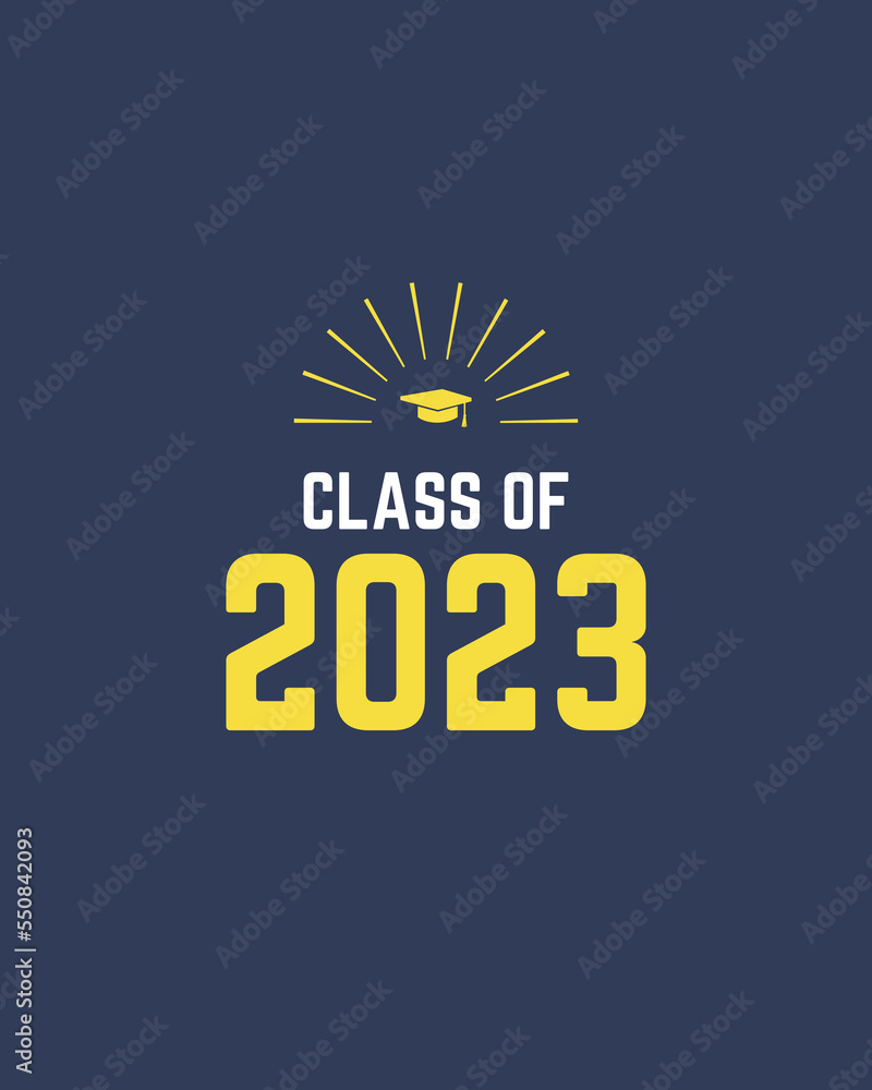 class of 2023 graduation on dark blue background Stock Vector | Adobe Stock