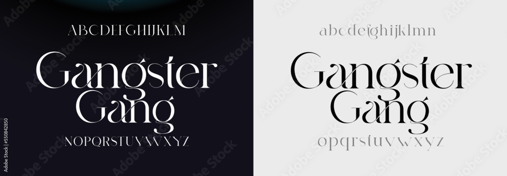 GANGSTER GANG modern, luxury and tech alphabets letter set design ...