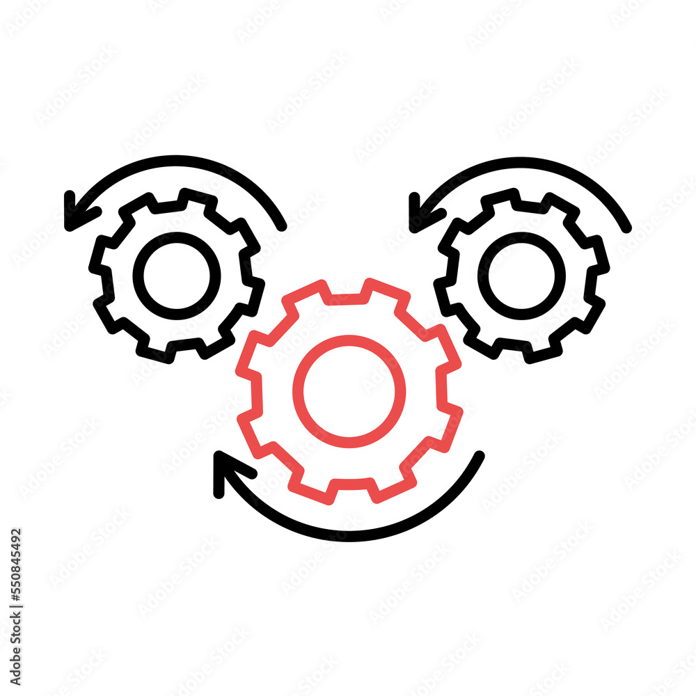 Transmission Gears Rotation outline pictogram Stock Vector | Adobe Stock