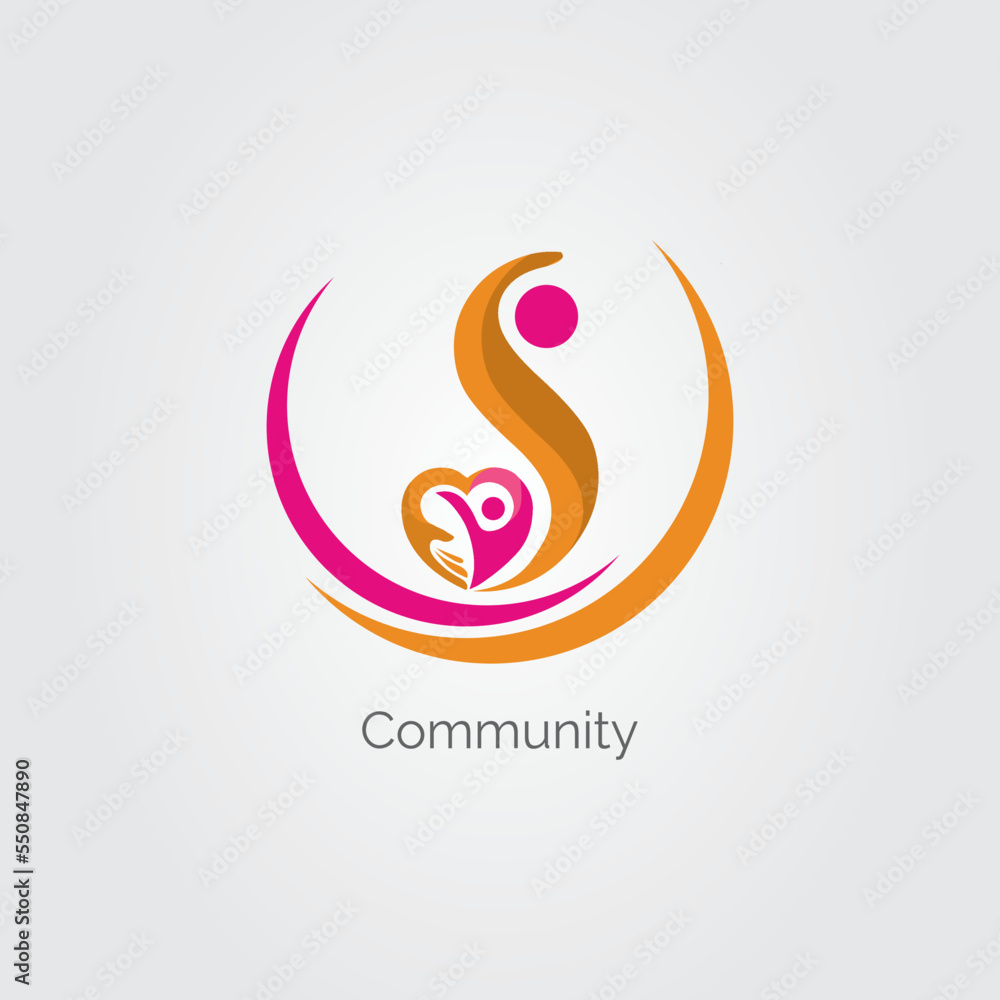 Abstract people symbol, face, togetherness and community concept design ...
