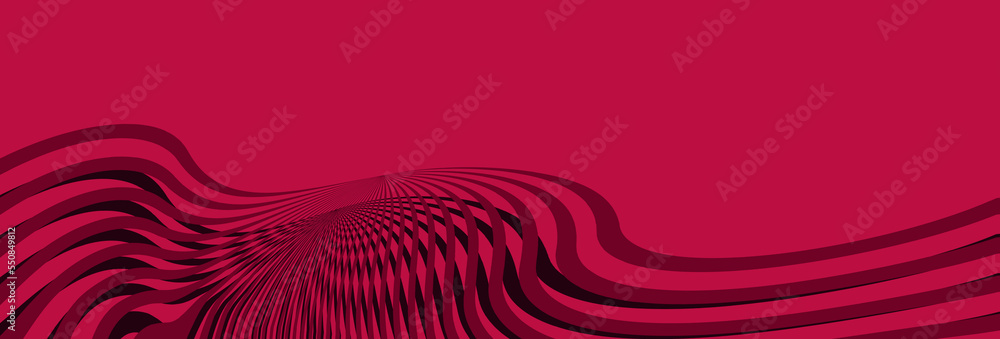 Abstract Viva Magenta background with wave. Luxury long backdrop ...