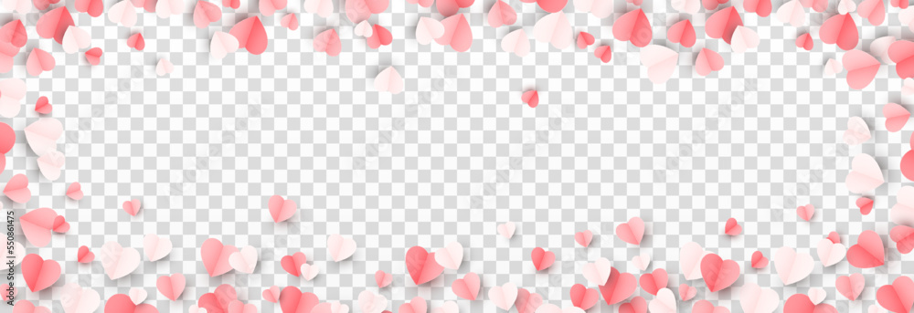 Vector paper hearts png. Valentine's Day, multicolored hearts png. Love, holiday, paper elements ...