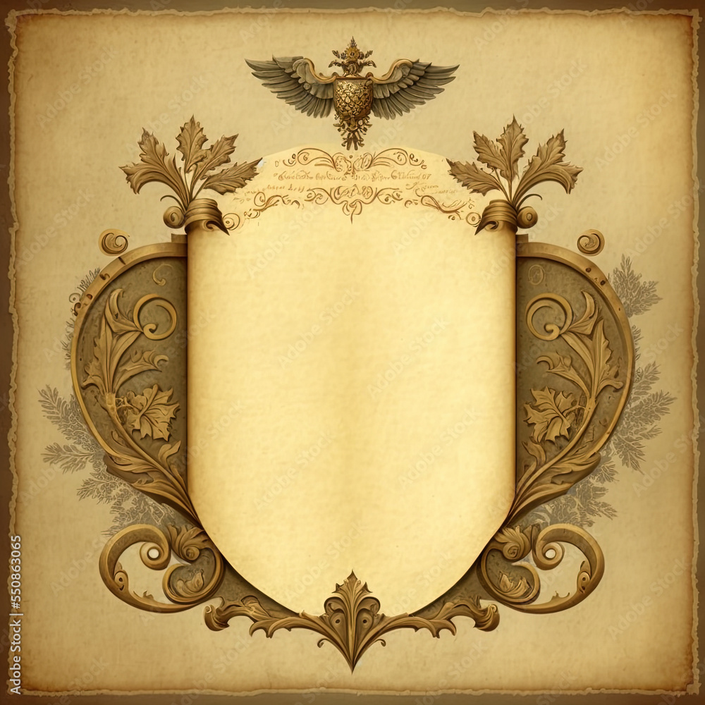 Antique paper with drawing of medieval border Stock Illustration ...