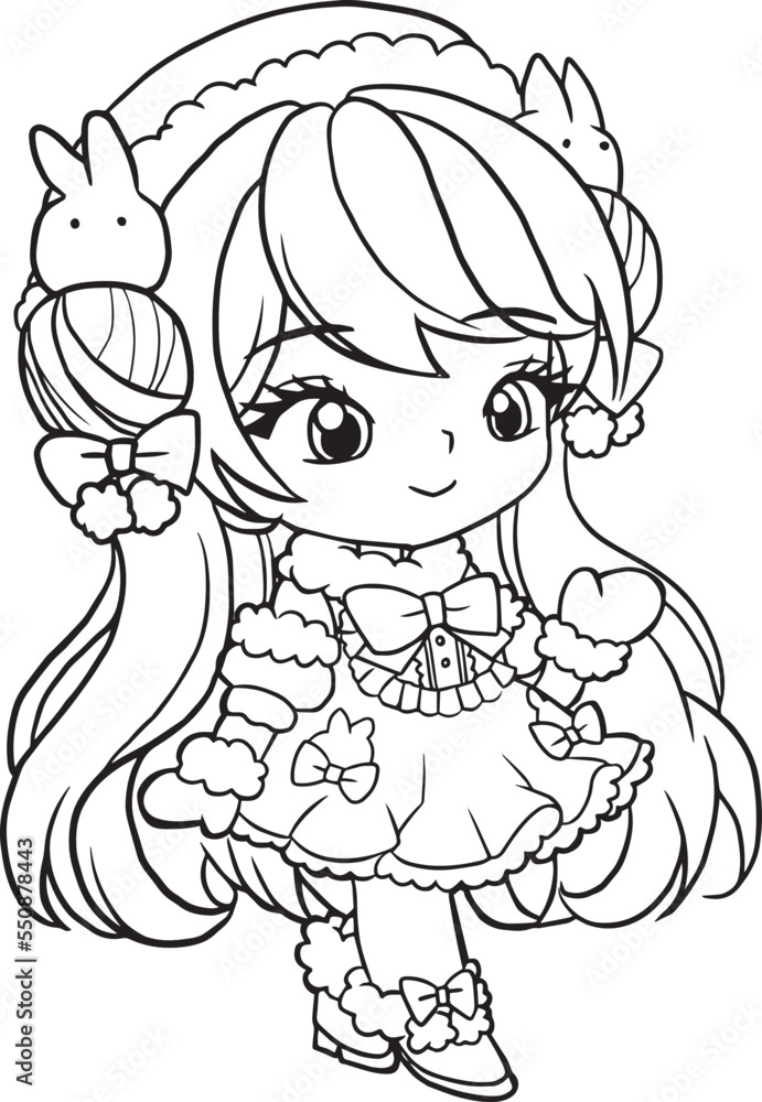 princess fantasy cartoon doodle kawaii anime coloring page cute ...