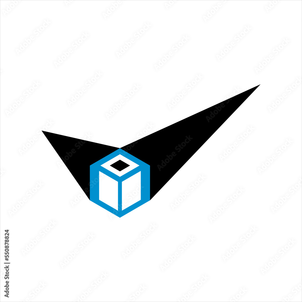 Box vector logo design with checklist sign. Stock Vector | Adobe Stock