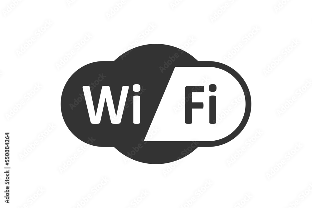 Wifi logo. Wi fi zone icon. Network hotspot symbol in vector flat style ...