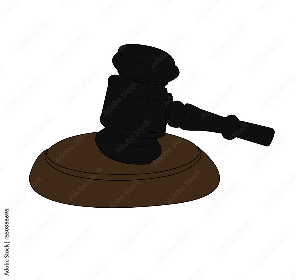 Continuous line drawing of a gavel judge Stock Illustration | Adobe Stock