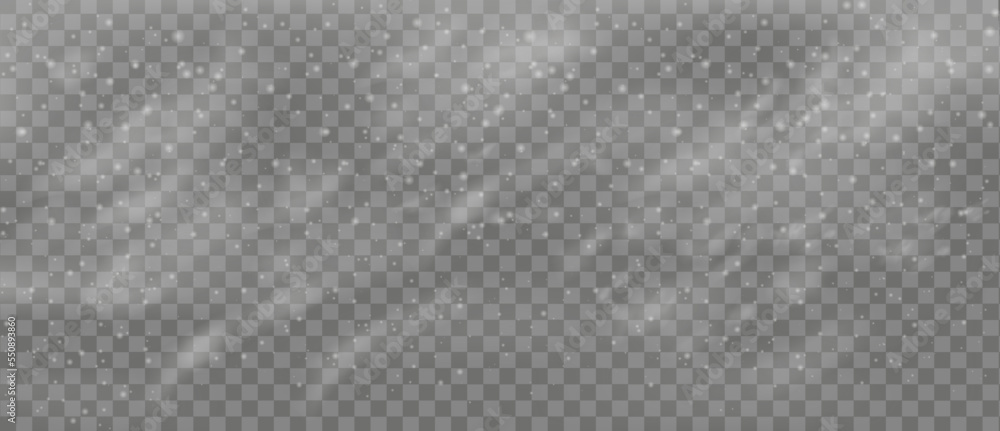 Snowstorm on transparent background vector illustration. Snow Blizzard ...