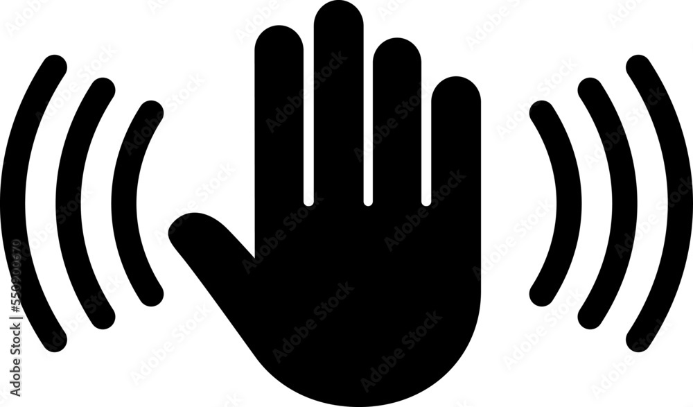Hand wave icon, motion sensor pictogram Stock Vector | Adobe Stock