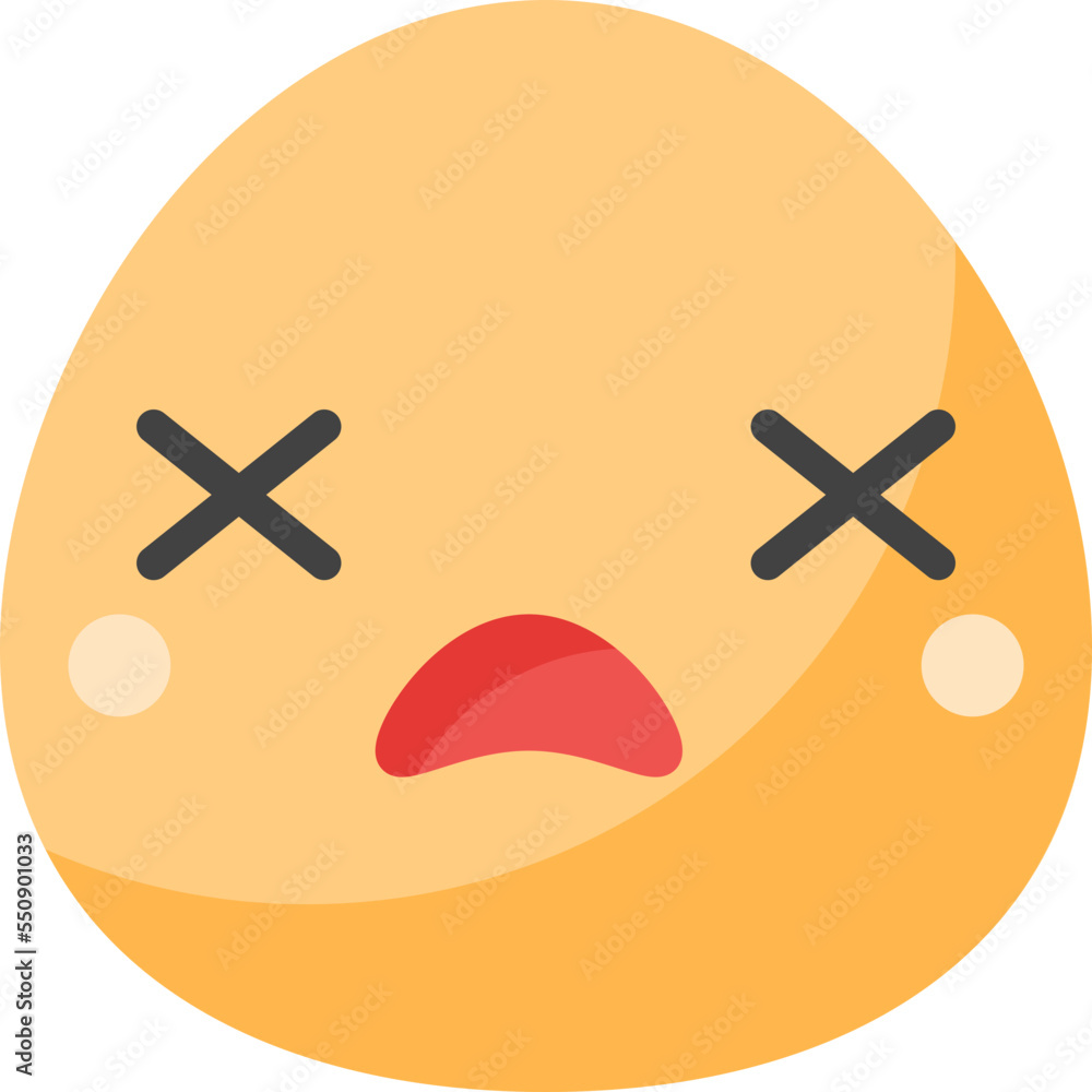 Dizzy Smiley Emoticon Face flat icon Stock Vector | Adobe Stock