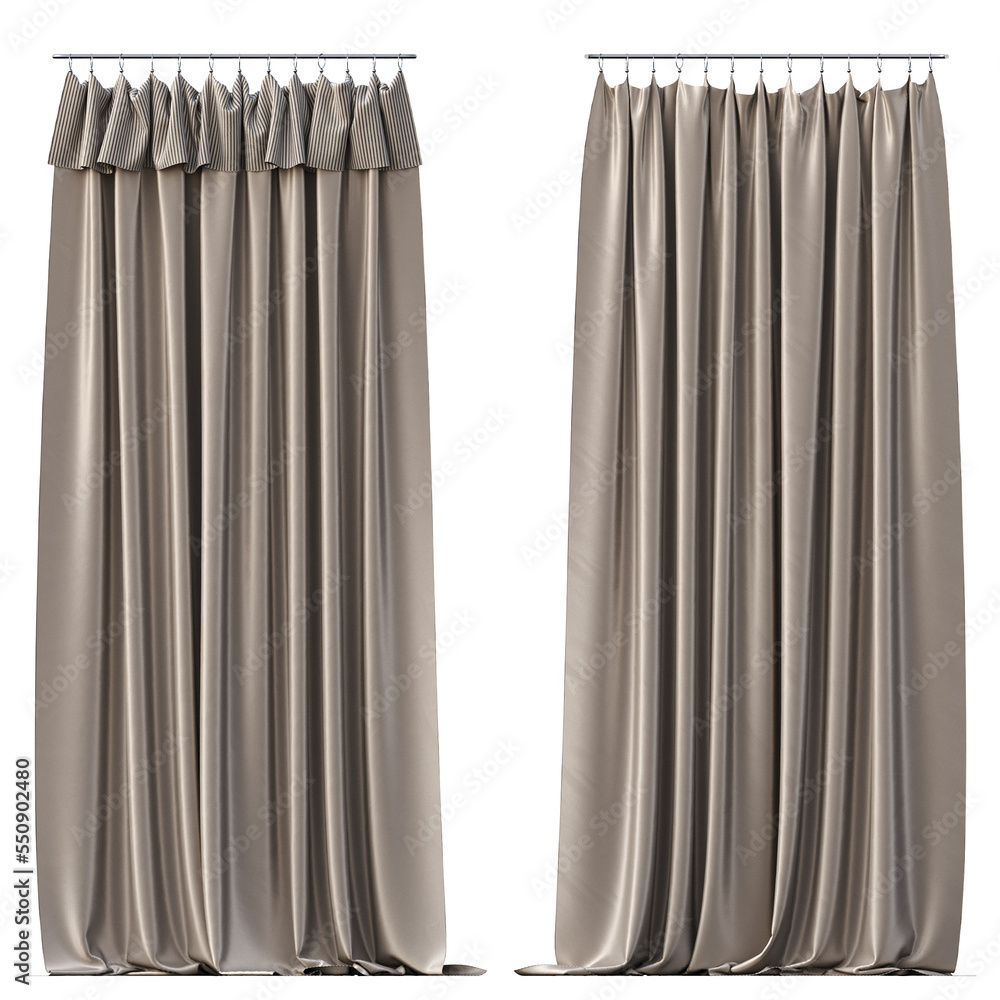 curtain isolated on a transparent background, interior furniture, 3D ...