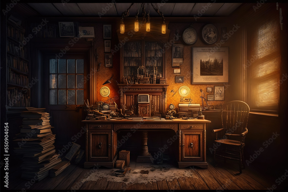 Old Haunted House - Office Stock Illustration | Adobe Stock