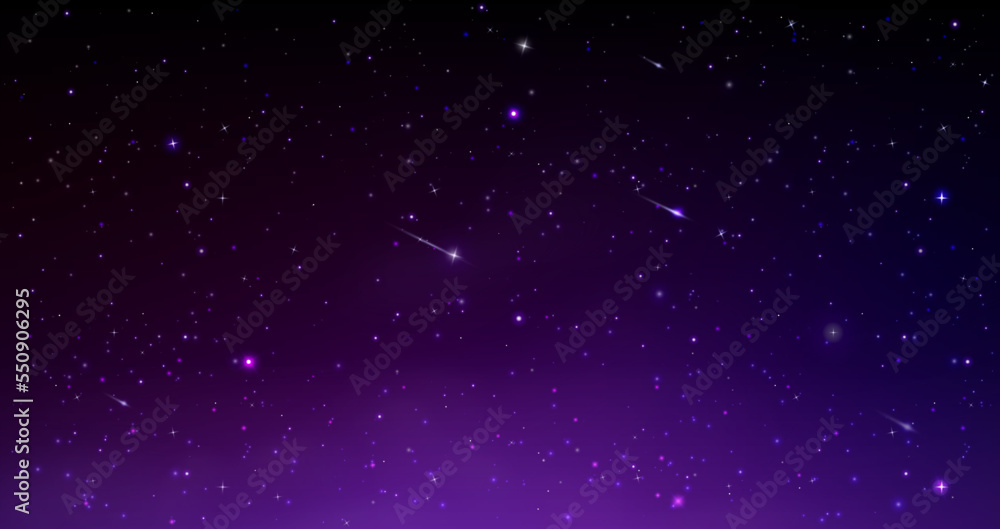 Vecteur Stock Blue night sky. Starry space. Dark cosmic field. Black ...