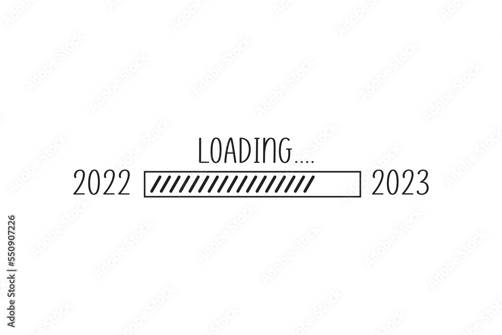 Load bar 2023 new year in doodle style, vector illustration. Hand drawn ...