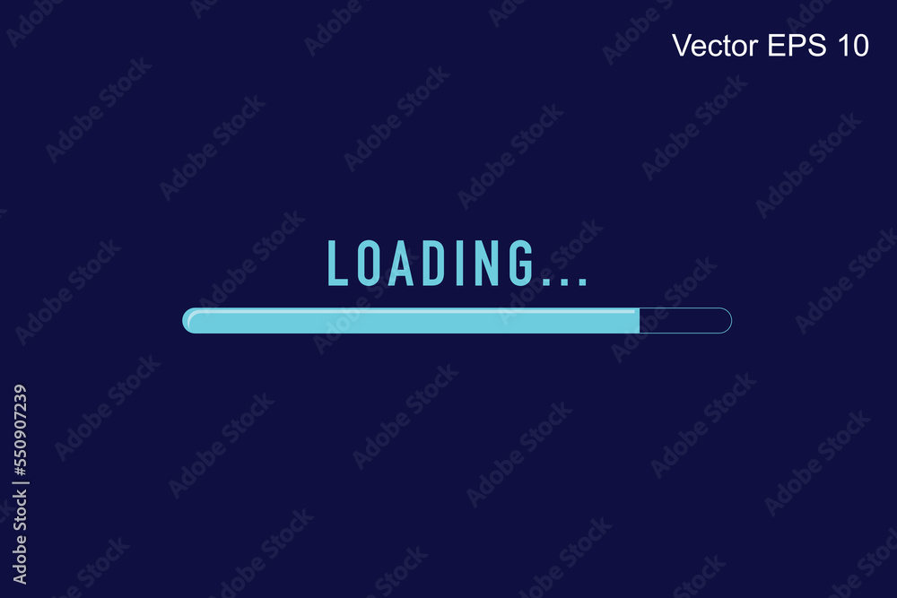 Blue loading screen on monitor technology concept design. Stock Vector ...