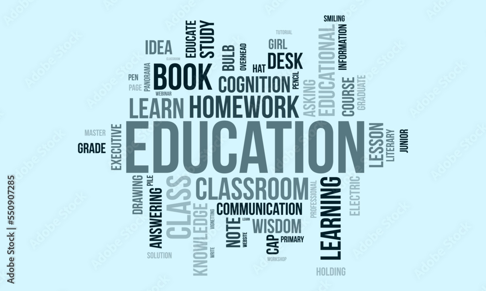 Education word cloud background. Educational awareness Vector ...
