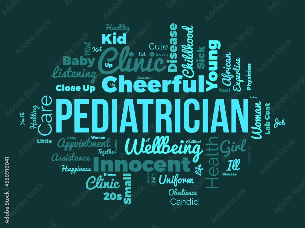 Pediatrician word cloud background. Health awareness Vector ...
