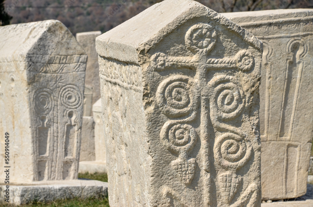 Stecak, monumental medieval tombstones. UNESCO World Heritage Site ...