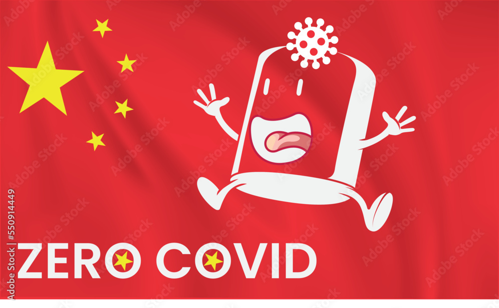 China zero COVID policy concept. Vector illustration. China zero COVID policy concept. Hand ...