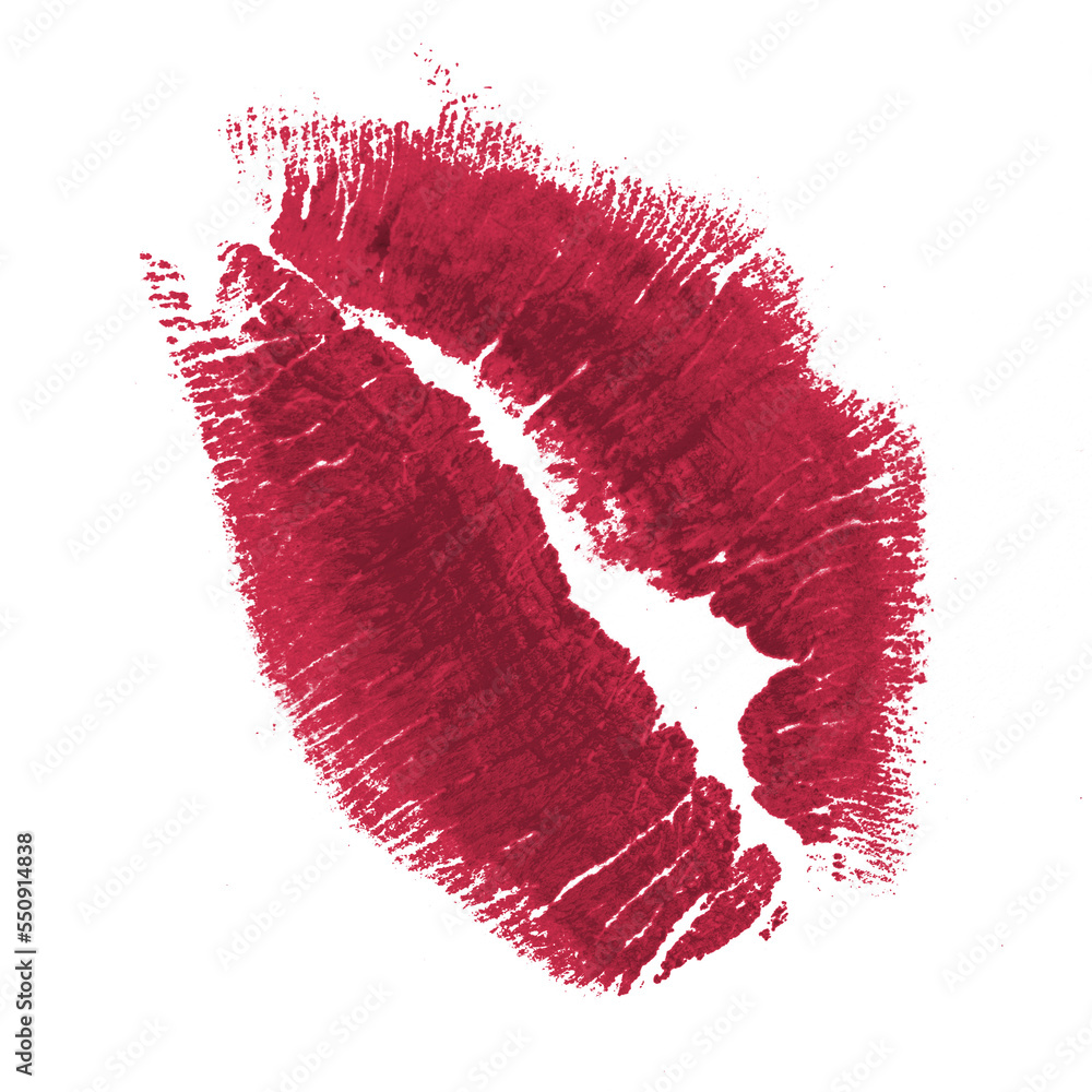 Classic blue lips kiss isolated on white. Color of the year 2023, viva ...