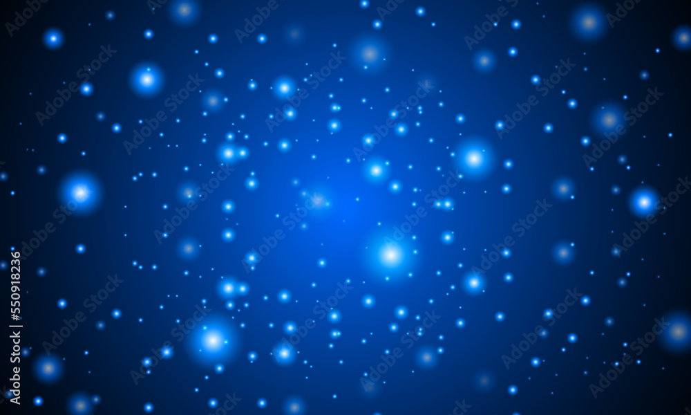 Blue starry sky. Bright blue stars in outer space. Vector illustration ...