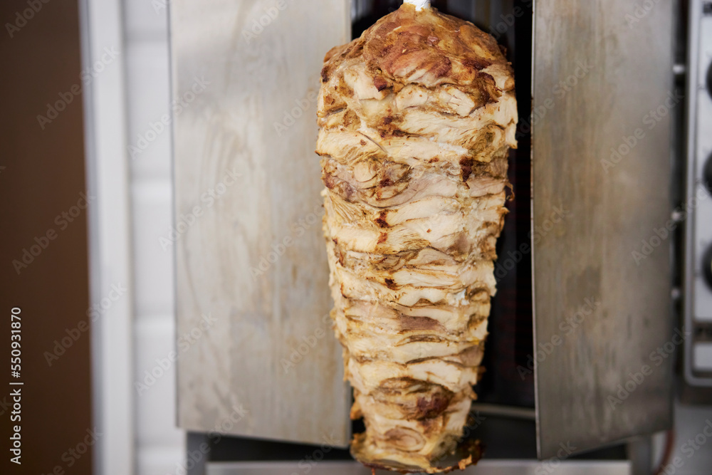 Shawarma. Close-up picture of shawarma.Traditional Turkish Meat Doner ...