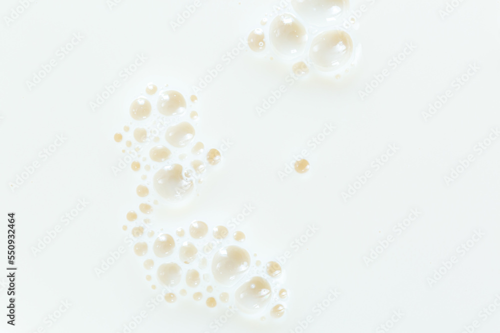 Macro milk texture,White surface of milk and bubbles and ripples from ...