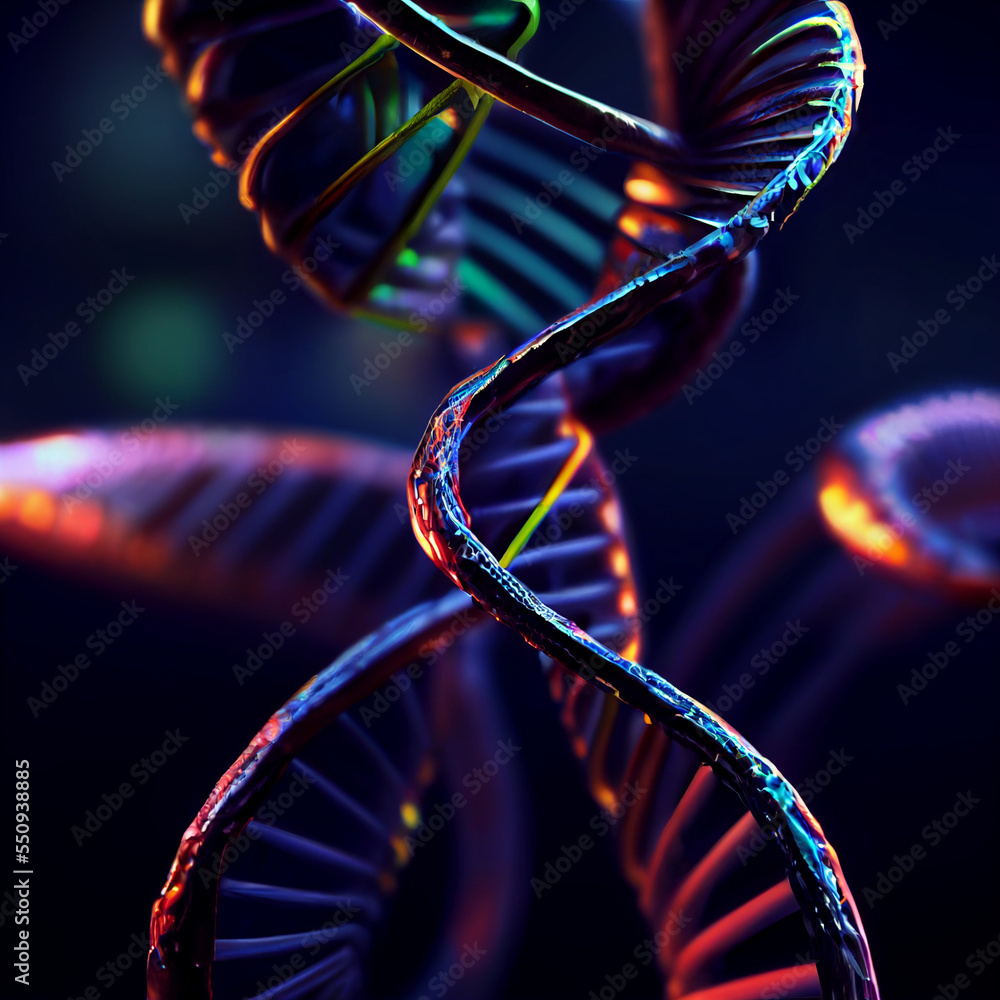 DNA helix colored genes chromosomes DNA sequence, DNA structure ...