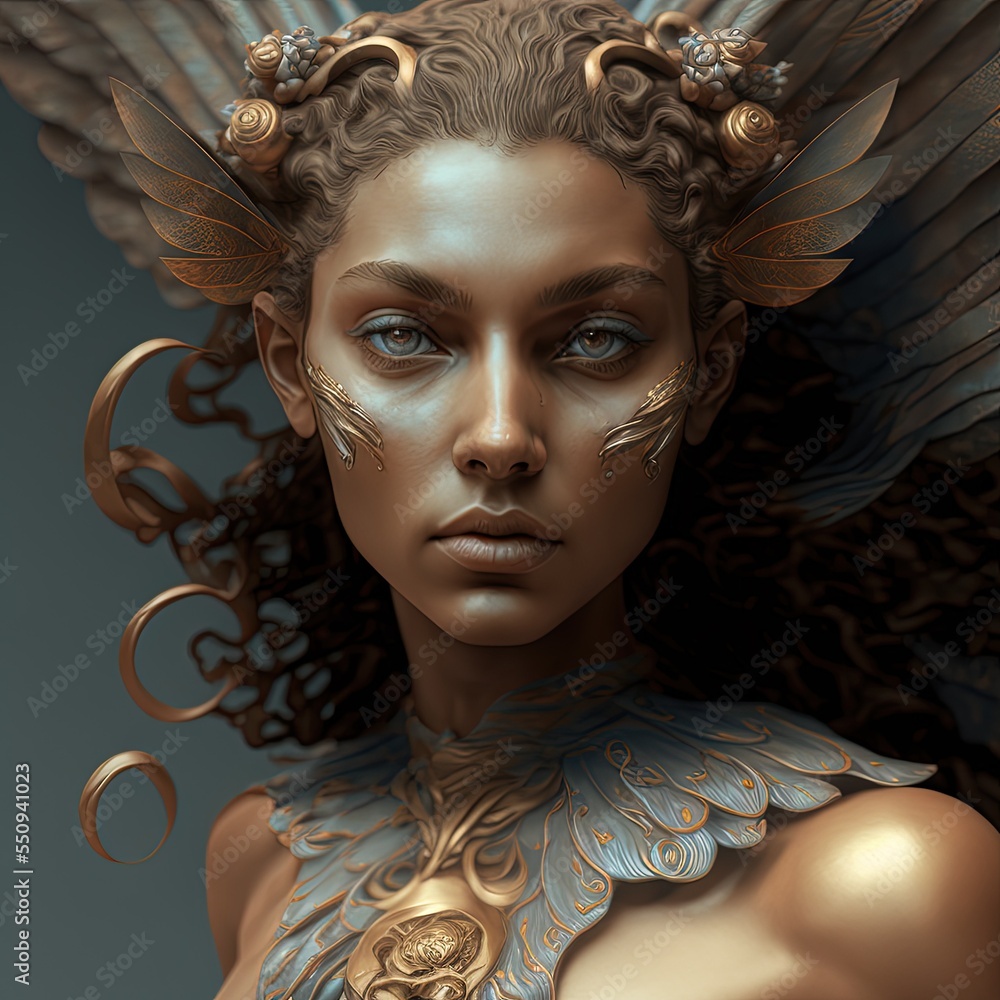 Goddess of Air. Generative AI, non-existent person. Stock Illustration ...