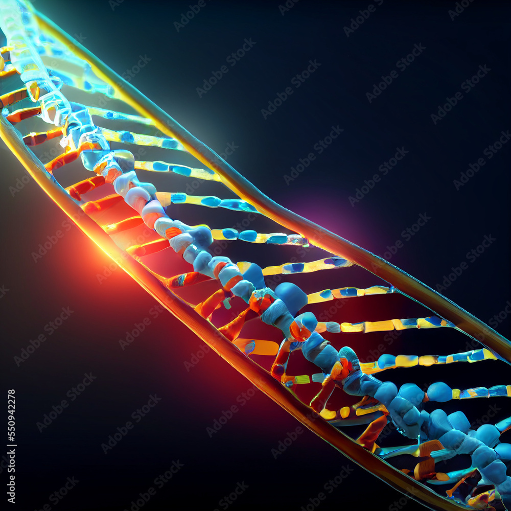 DNA helix colored genes chromosomes DNA sequence, DNA structure ...