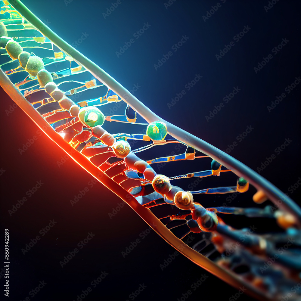 DNA helix colored genes chromosomes DNA sequence, DNA structure ...