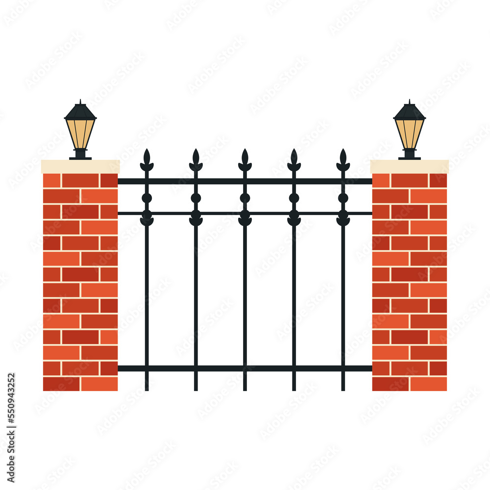 Pillar of bricks. Brick pillar vector. wallpaper. Brick pillar on white ...