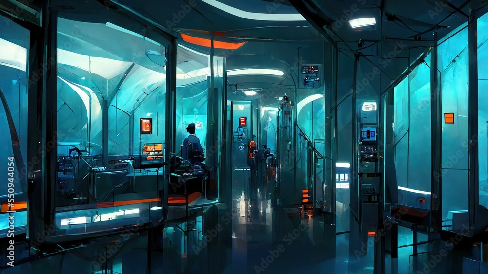 Scientific laboratory on space station. Technology background and ...