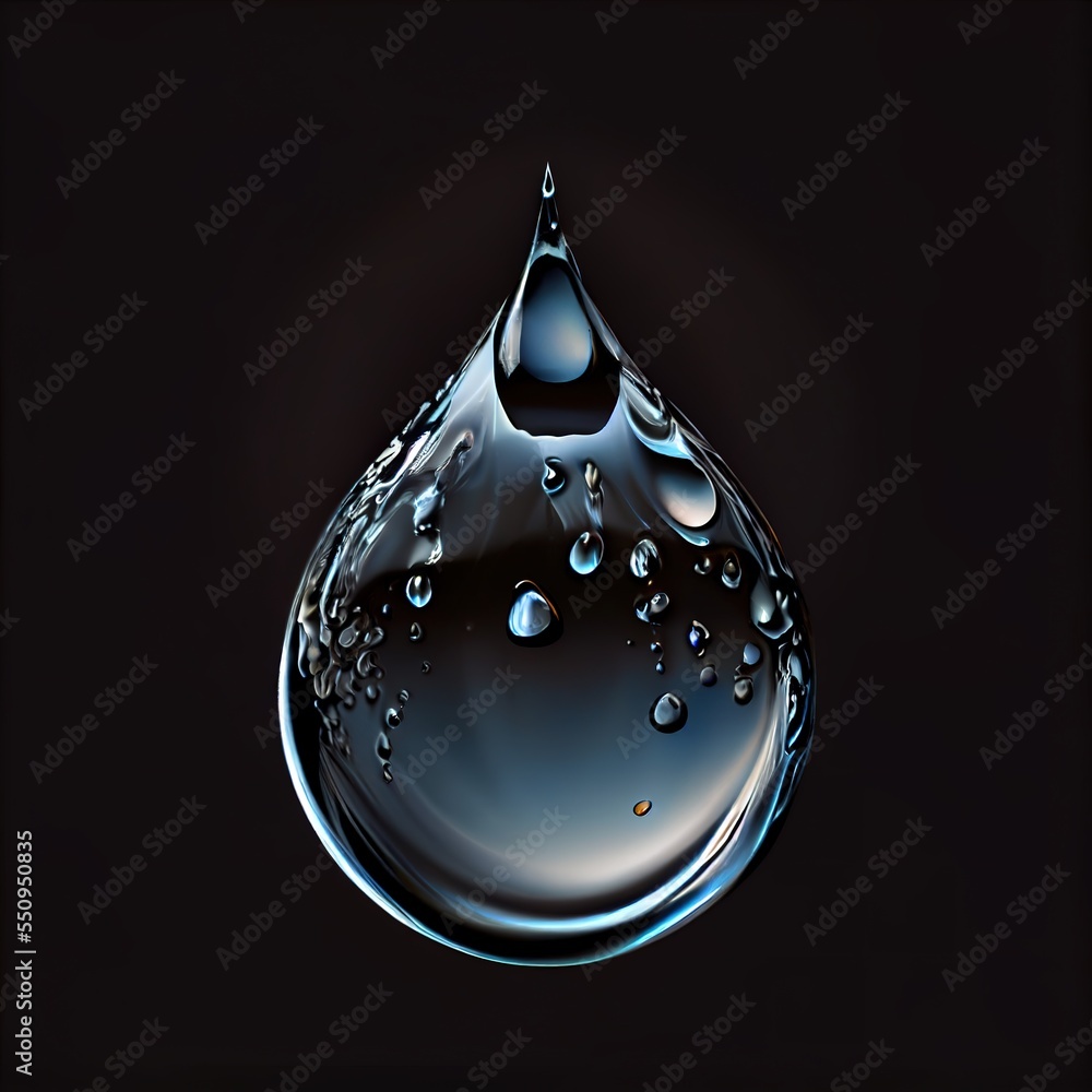 Pure water concept. Water drop, beautiful ai generated illustration ...