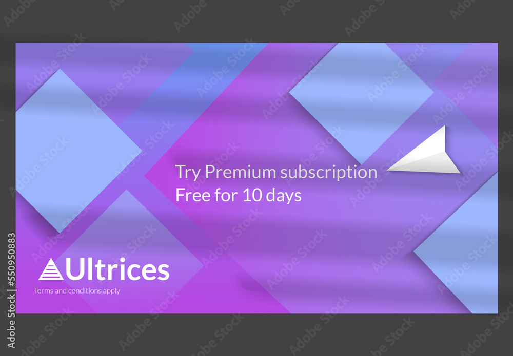 Slideshow Ad Layout with Vanishing Gradient and Paper Cut Shapes Stock ...