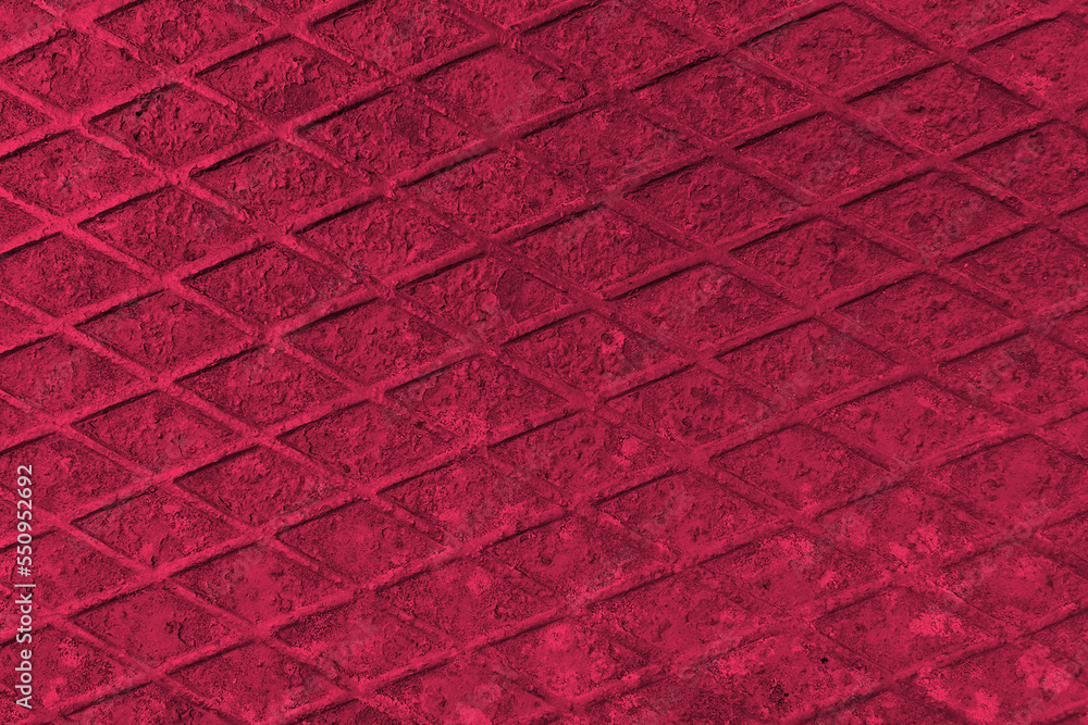 Metal background in viva magenta color, which is the color of the year ...