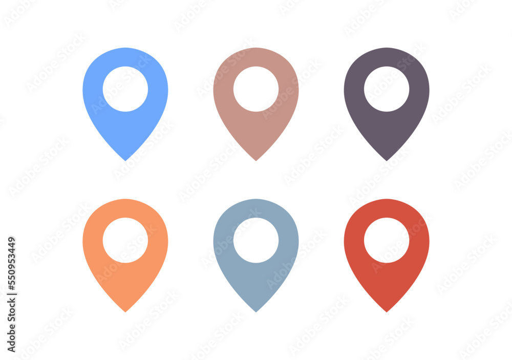 Poster Colorful checkpoint icon and location, navigation symbol flat ...