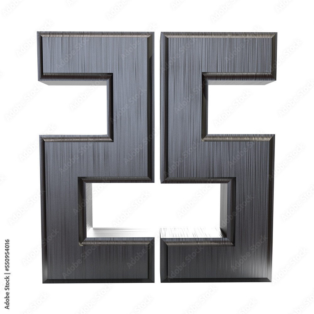 Isolated Logo of Alphabet 25, Silver Jubilee Anniversary. Gold Metallic ...