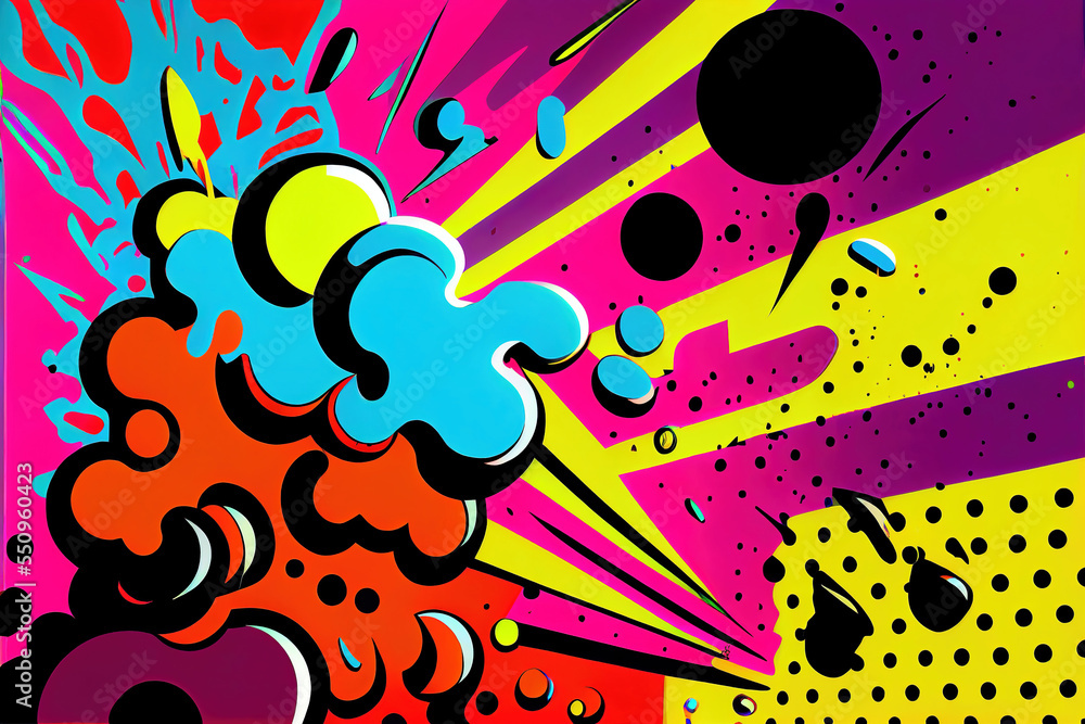 cartoon style abstract colorful pop art background Stock Illustration ...