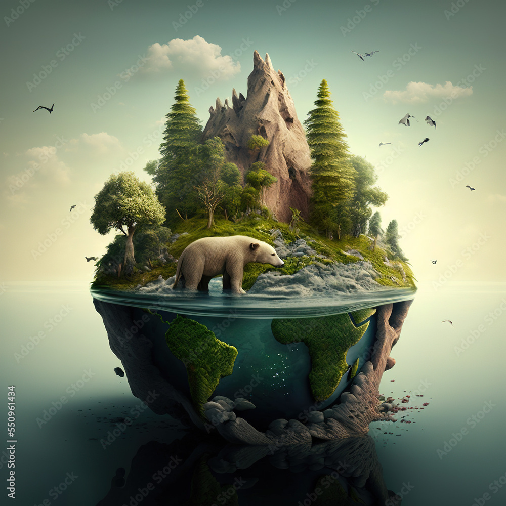 Nature, Animals, Made By AI, Artificial Intelligence Stock Illustration ...