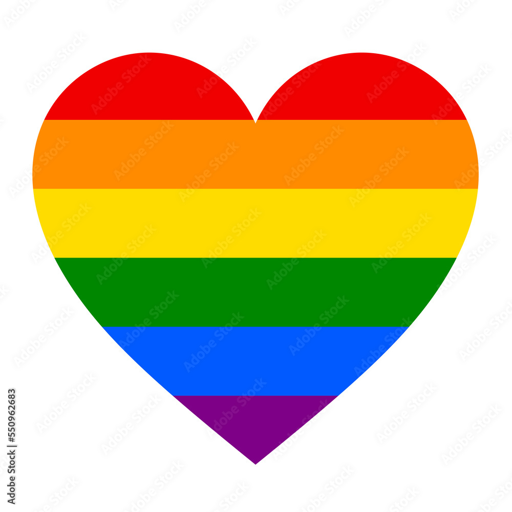 Rainbow heart, love is love, LGBT sign, LGBTQ symbol, pride concept ...