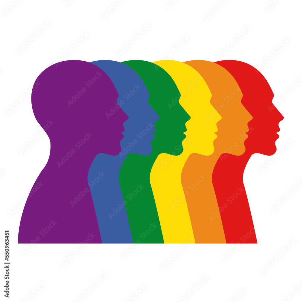 Rainbow people, love is love, LGBT sign, LGBTQ symbol, pride concept ...